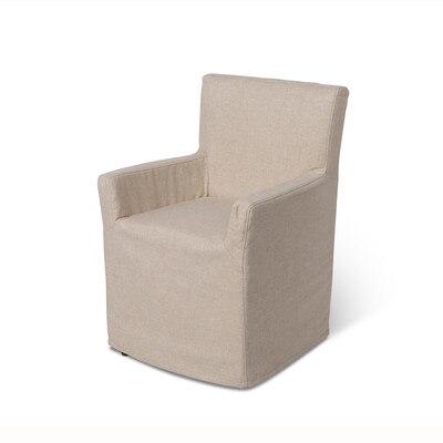 Slip Covered Linen Arm Dining Chair by Muskoka Fire Pits. Family Owned ...