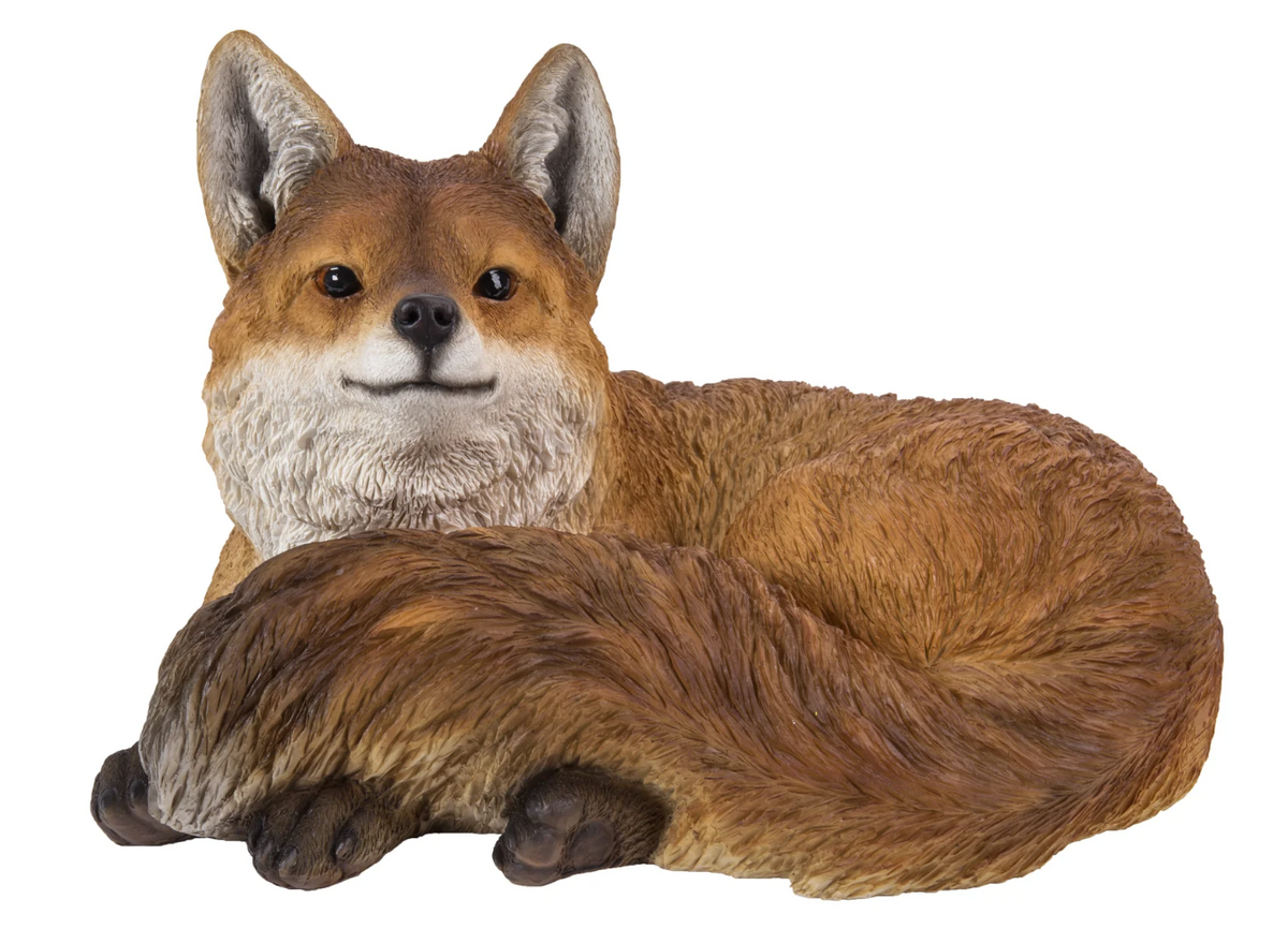 Laying Fox Statue by Muskoka Fire Pits. Family Owned and Operated.